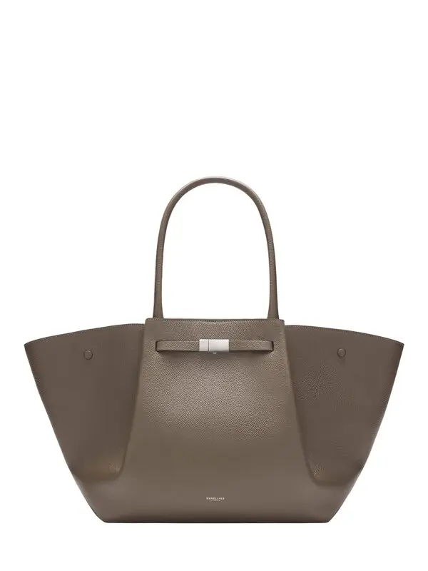 DEMELLIER The New York Tote Bag - Dark Taupe Small Grain