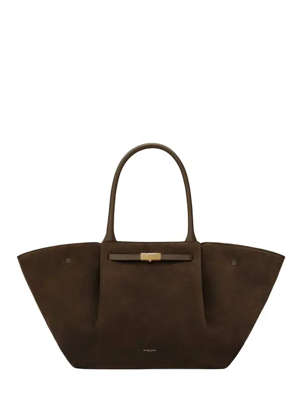 DEMELLIER The New York Tote Bag - Mocha Suede & Mocha Smooth