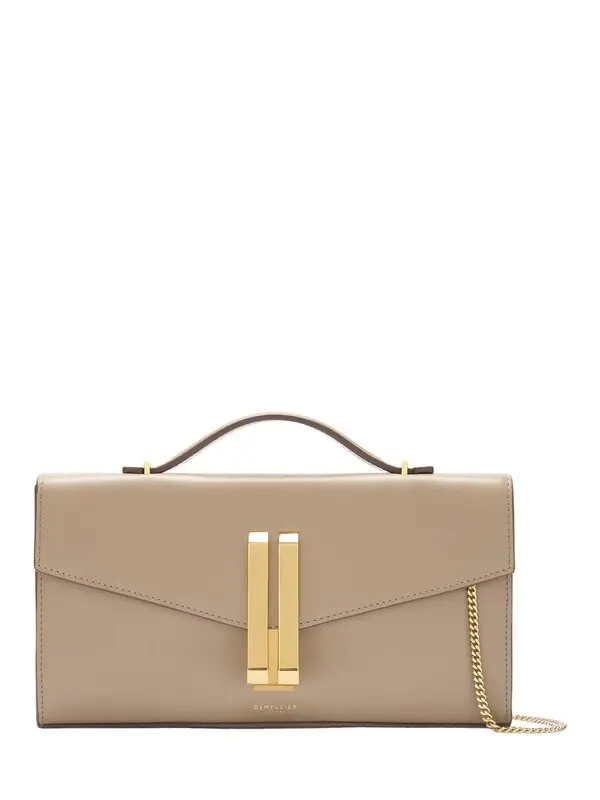 DEMELLIER The Vancouver Clutch - Dark Sand Smooth
