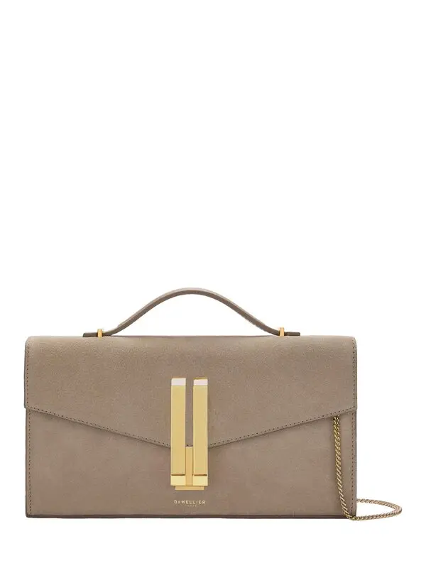 DEMELLIER The Vancouver Clutch - Light Taupe Suede