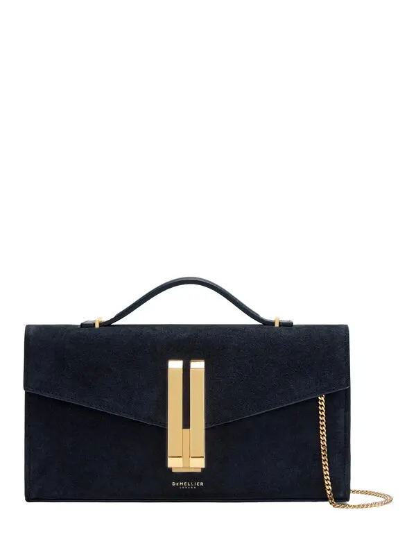 DEMELLIER The Vancouver Clutch - Midnight Blue Suede