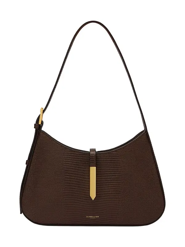 DEMELLIER The Tokyo Shoulder Bag - Espresso Lizard Effect