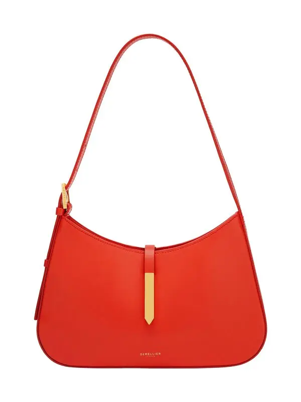 DEMELLIER The Tokyo Shoulder Bag - Poppy Red Smooth