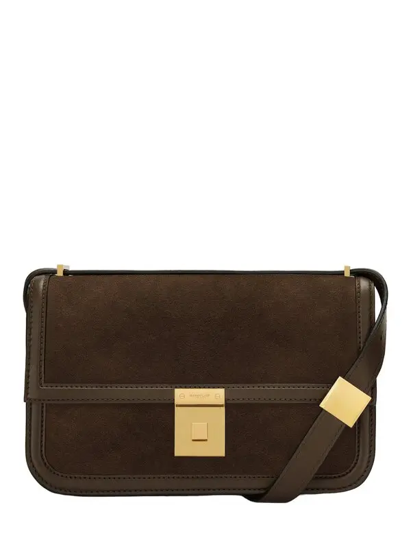 DEMELLIER The Paris Crossbody - Mocha Suede & Mocha Smooth