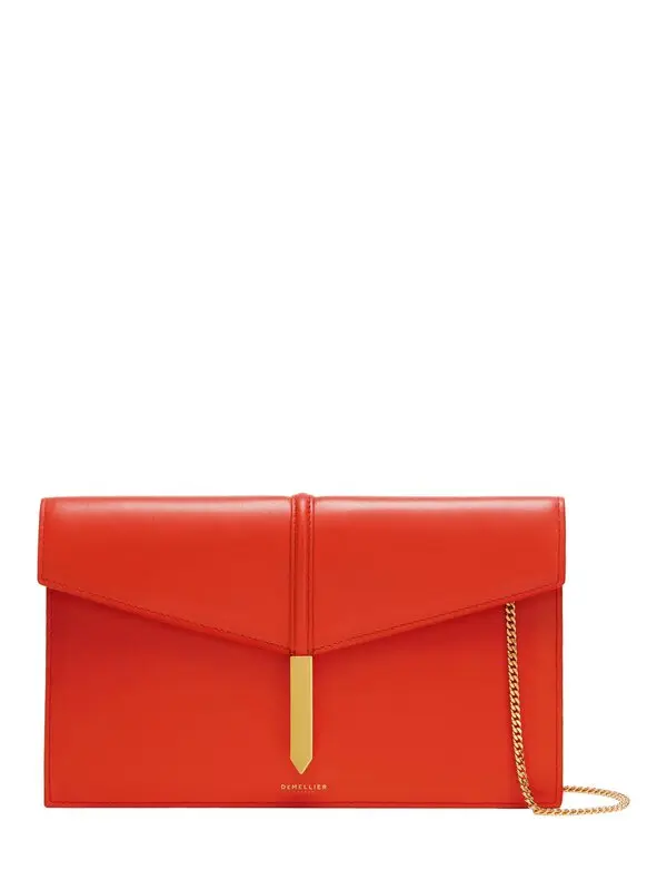 DEMELLIER The Tokyo Clutch - Poppy Red Smooth