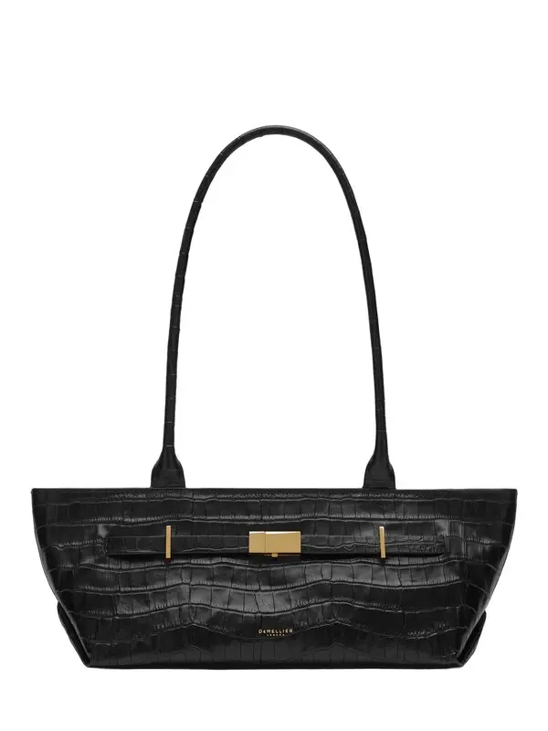 DEMELLIER The New York Shoulder Bag - Black Croc-effect