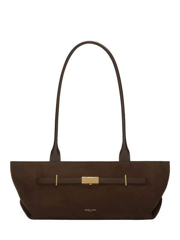 DEMELLIER The New York Shoulder Bag - Mocha Suede & Mocha Smooth