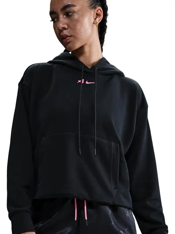 Nike Oversized Cropped Basketball Hoodie - Black