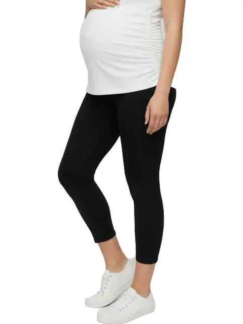 Motherhood Maternity Basic Secret Fit Belly Maternity Crop Leggings - Black