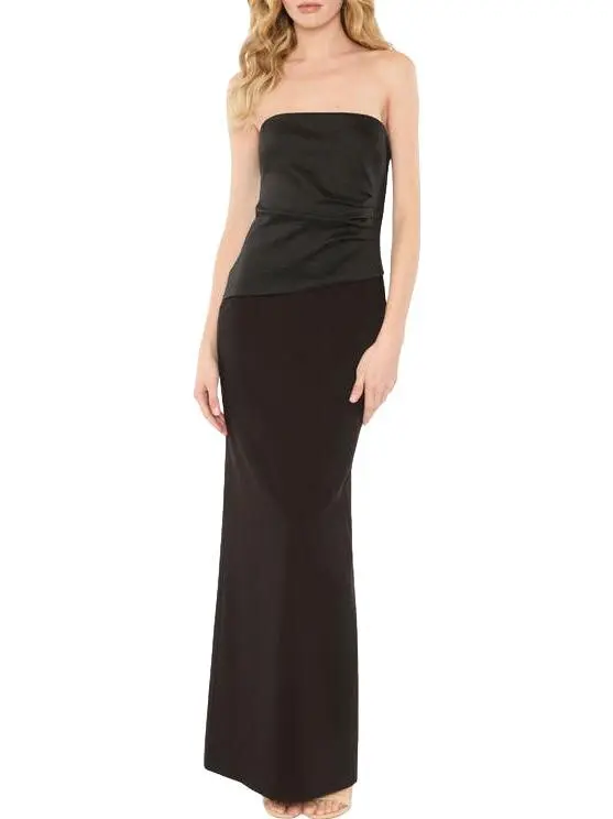 Likely Evie Strapless Column Gown - Black