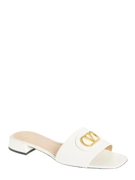 Valentino Garavani Vlogo Signature Slide Sandal - Ivory