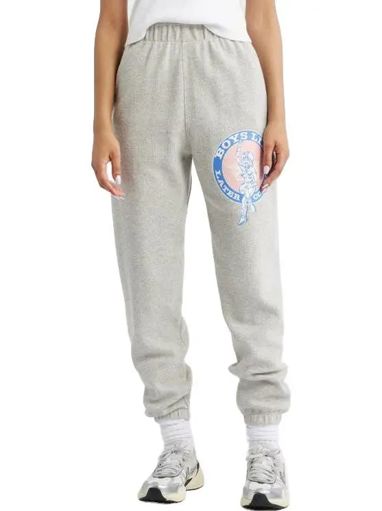 BOYS LIE Later Cowboy Mack Slim Cotton Sweatpants - Grey