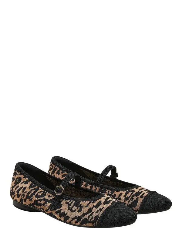 Vivaia Almond-toe Mary Jane Flats - Mini Leopard