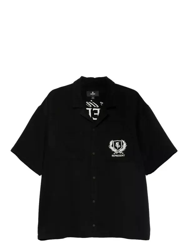 REPRESENT Logo-embroidered Shirt - Black