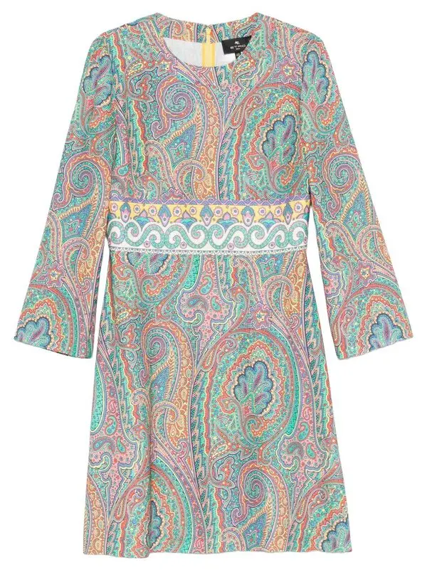 Etro Paisley-print Midi Dress - Green