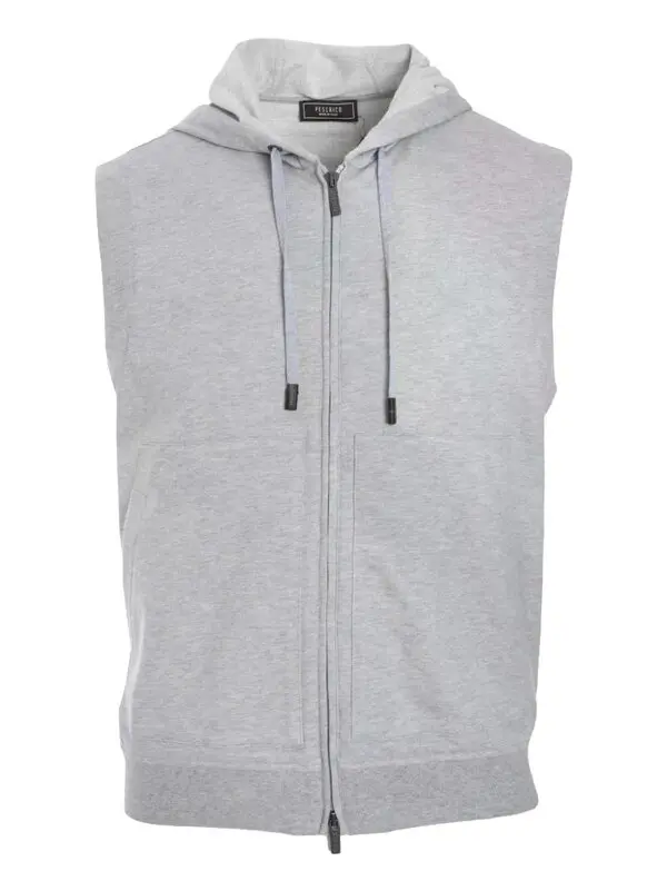 Peserico Sleeveless Hoodie - Grey