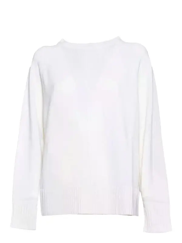 Max Mara Ribbed-detail Sweater - White
