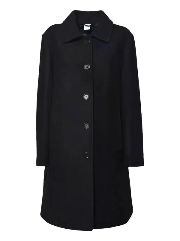 Aspesi Wool Button-down Coat - Black