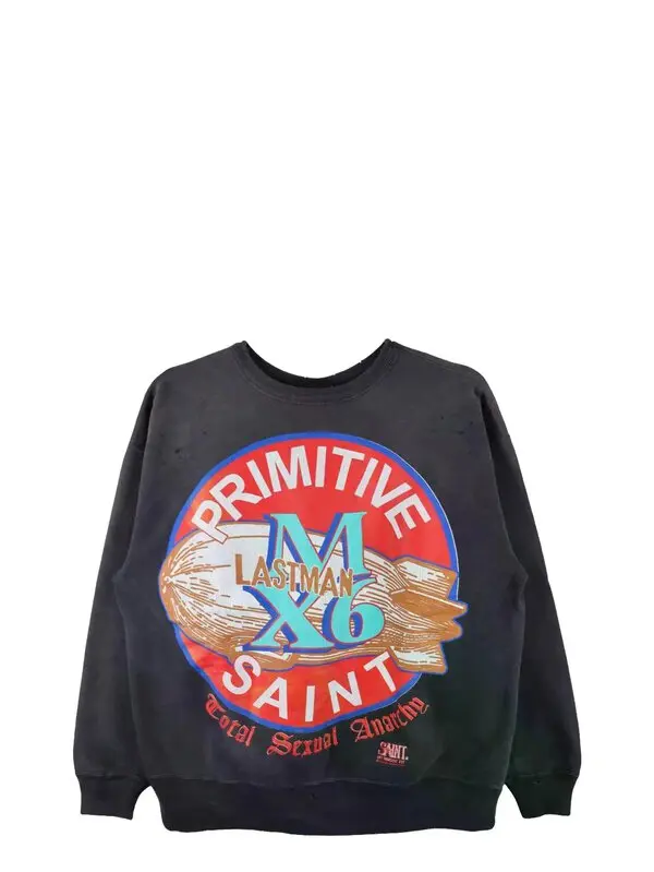 SAINT MXXXXXX Logo-print Sweatshirt - Black