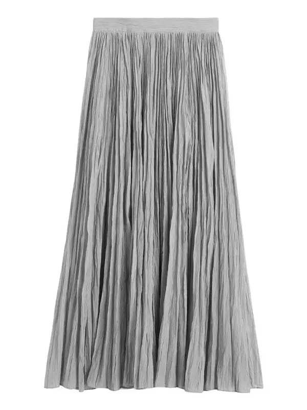 TOTEME Crinkled Plissé Skirt - Pale Grey