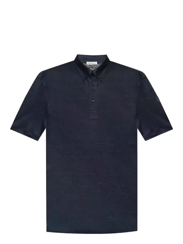 Moncler Linen Polo Shirt - Blue