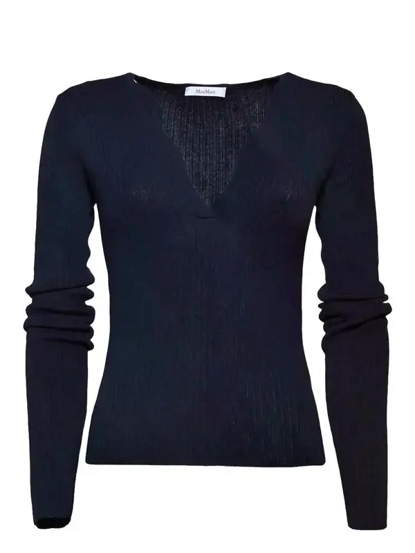 Max Mara Ribbed-knit Top - Blue