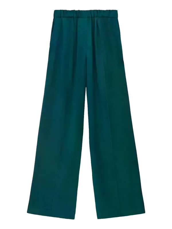Loewe Wide Leg Silk Trousers - Green