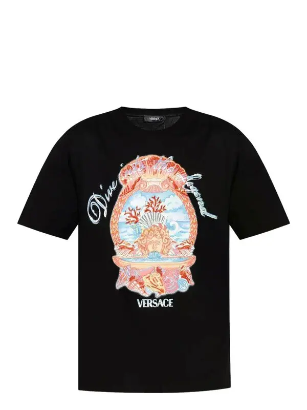 Versace Dive In Crest T-shirt - Black