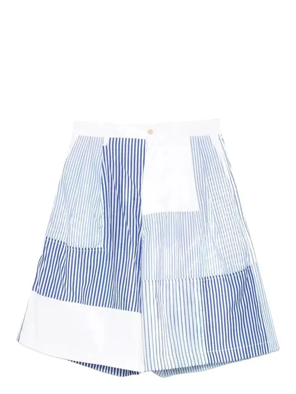 Comme Des Garçons Striped Panel Shorts - White