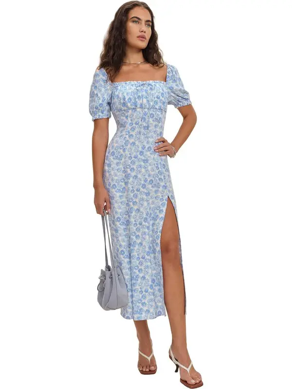 REFORMATION Haisley Dress Daisy - Blue Daisy