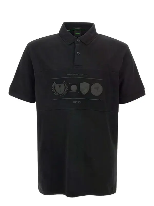 BOSS Percy Heritage Polo Shirt - Black