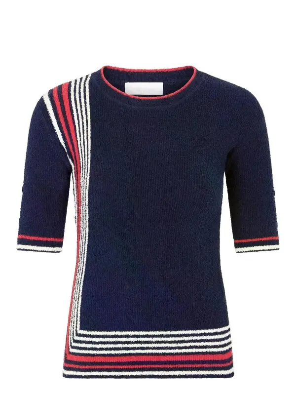 Rabanne Striped Knitted Top - Blue