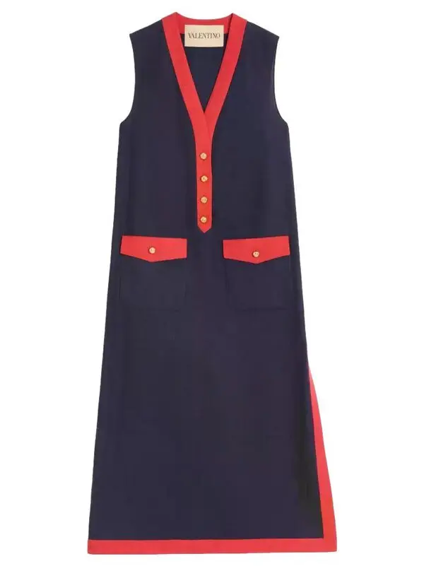 Valentino Garavani Midi Linen Dress - Blue