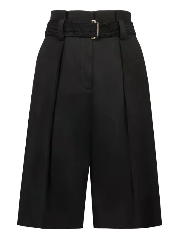 Agnona Belted Knee-length Shorts - Black