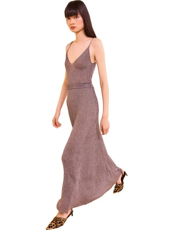 Ulla Johnson Renae Rib-knit Lurex Maxi Skirt - Pewter