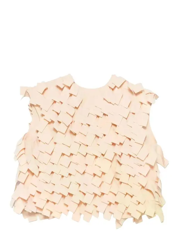 A.W.A.K.E. Mode Fringed Crop Top - Neutrals