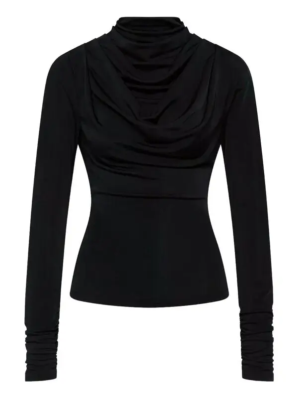 Rebecca Vallance Erin Cowl-effect Long-sleeve Top - Black