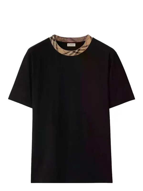 Burberry Check-trim T-shirt - Black