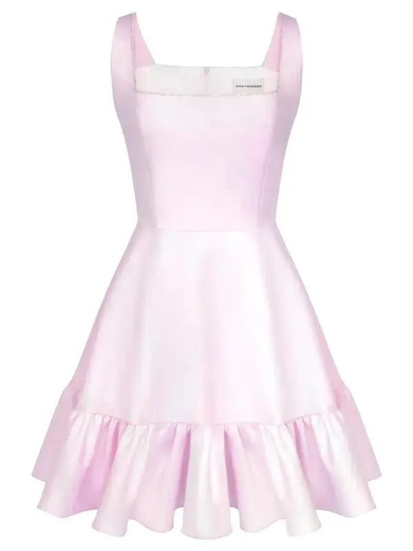 POST MERIDIEM Mini Dress With Ruffle Hem - Pink