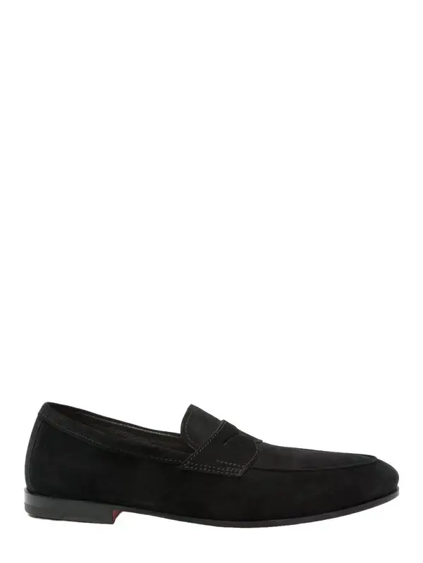 Santoni Suede Loafers - Black
