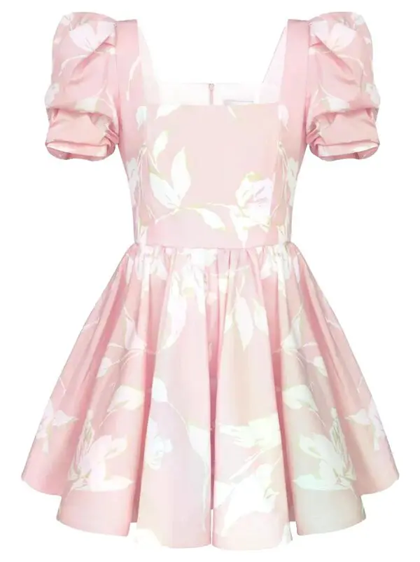 POST MERIDIEM Floral-print Mini Dress - Pink