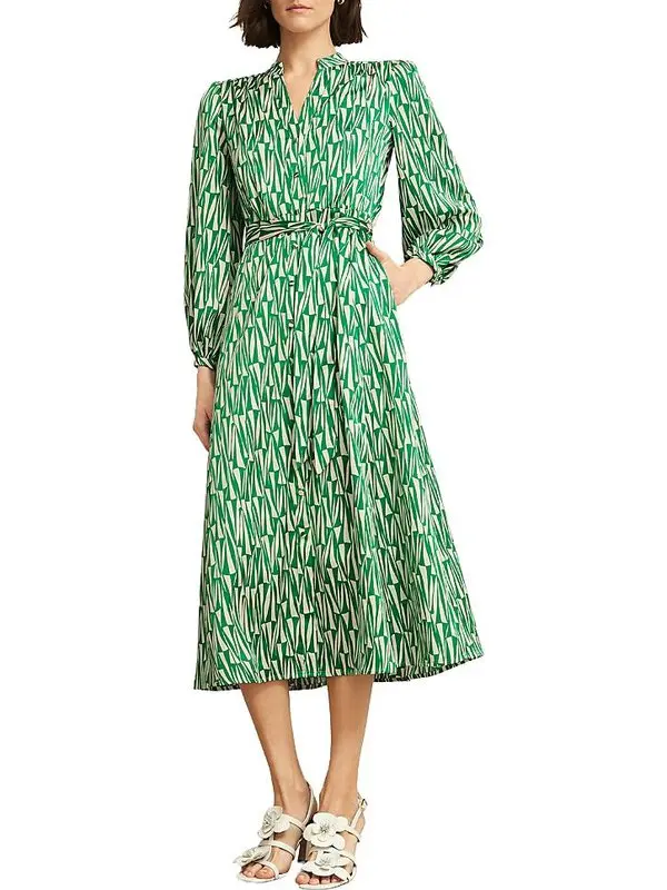 HOBBS LONDON Deanery Midi Dress - Green Cream