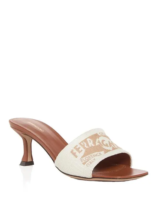 FERRAGAMO Zenobia Slide Sandals - Miele