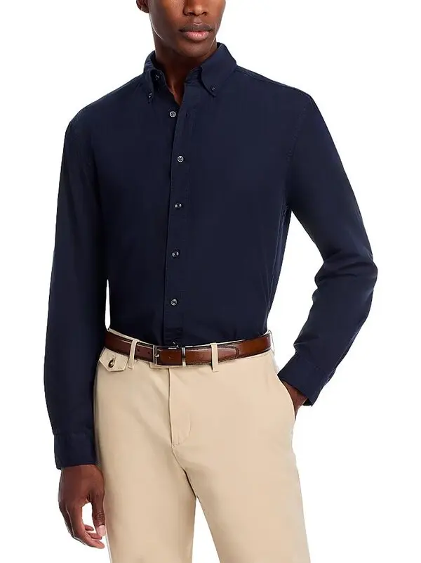 Bloomingdale'S Standard Fit Cotton Sport Shirt Exclusive - Navy