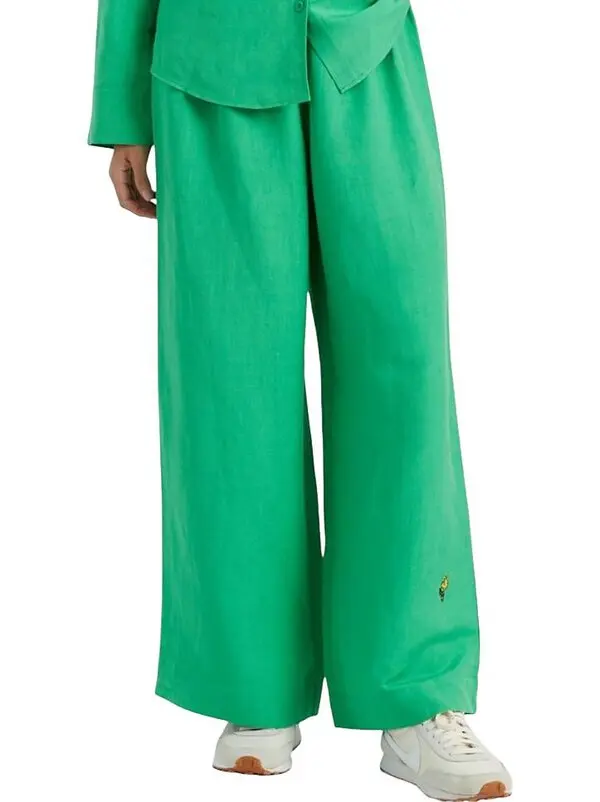 Chinti & Parker Linen-cotton Peanuts Racquet Club Trousers - Green