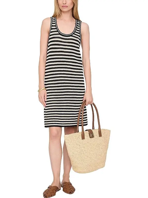 ANINE BING Arie Stripe French Terry Dress - Black Stripe French Terry