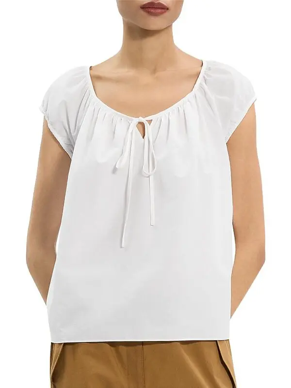 Theory Tie Front Top - White