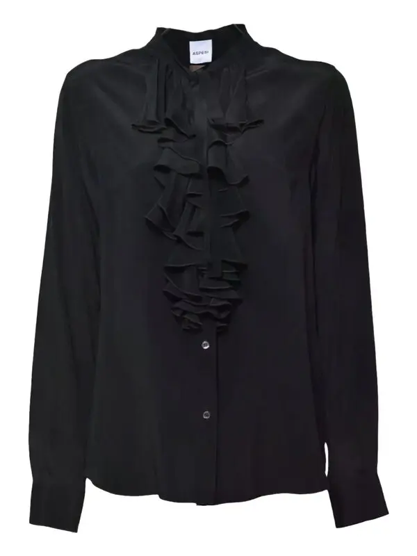 Aspesi Ruffled Shirt - Black