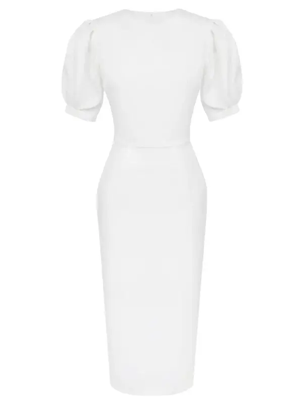 POST MERIDIEM Voluminous-sleeve Midi Dress - White