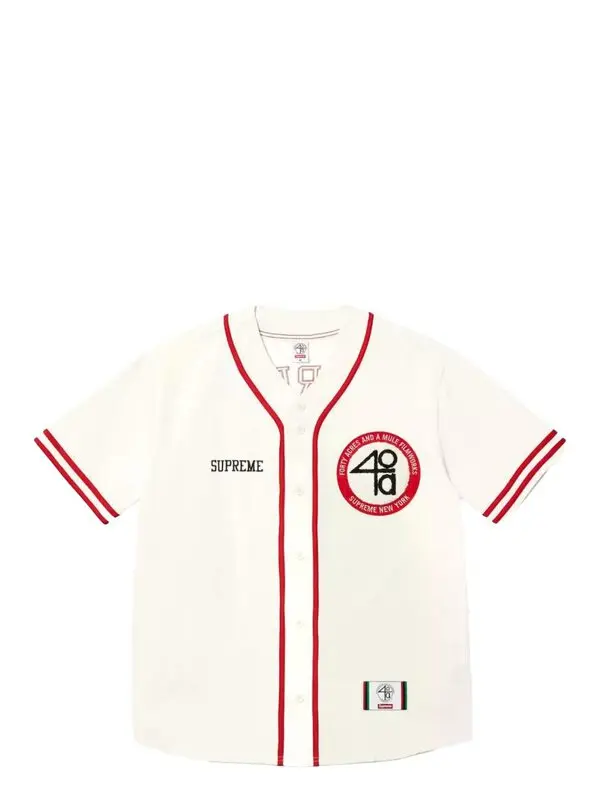 Supreme X 40 Acres Twill Baseball Jersey - White